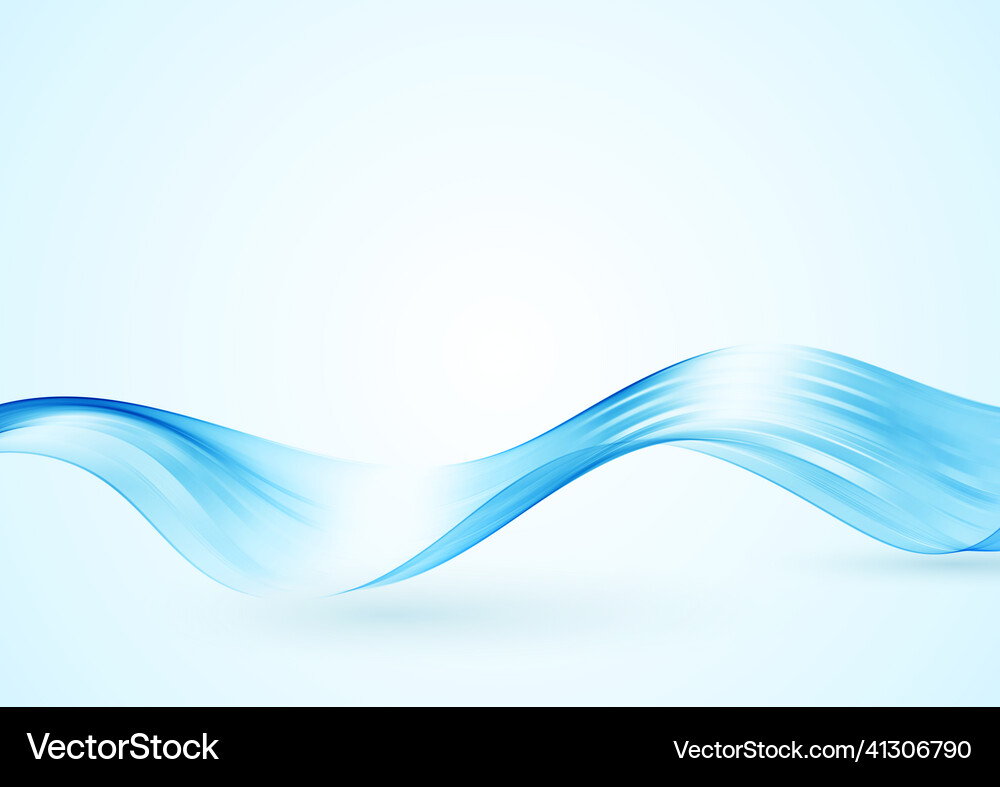 Abstract blue wave flow of transparent Royalty Free Vector