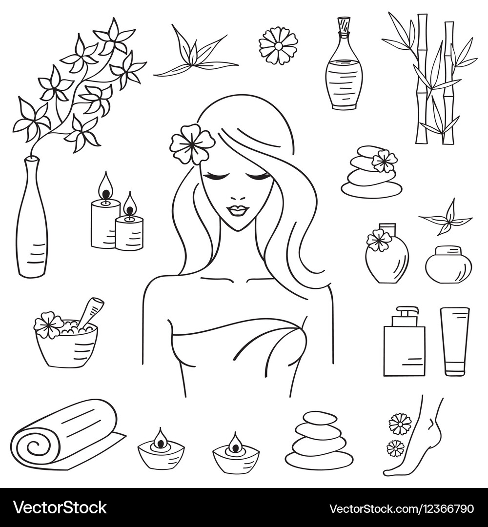 Beautiful woman spa Royalty Free Vector Image - VectorStock