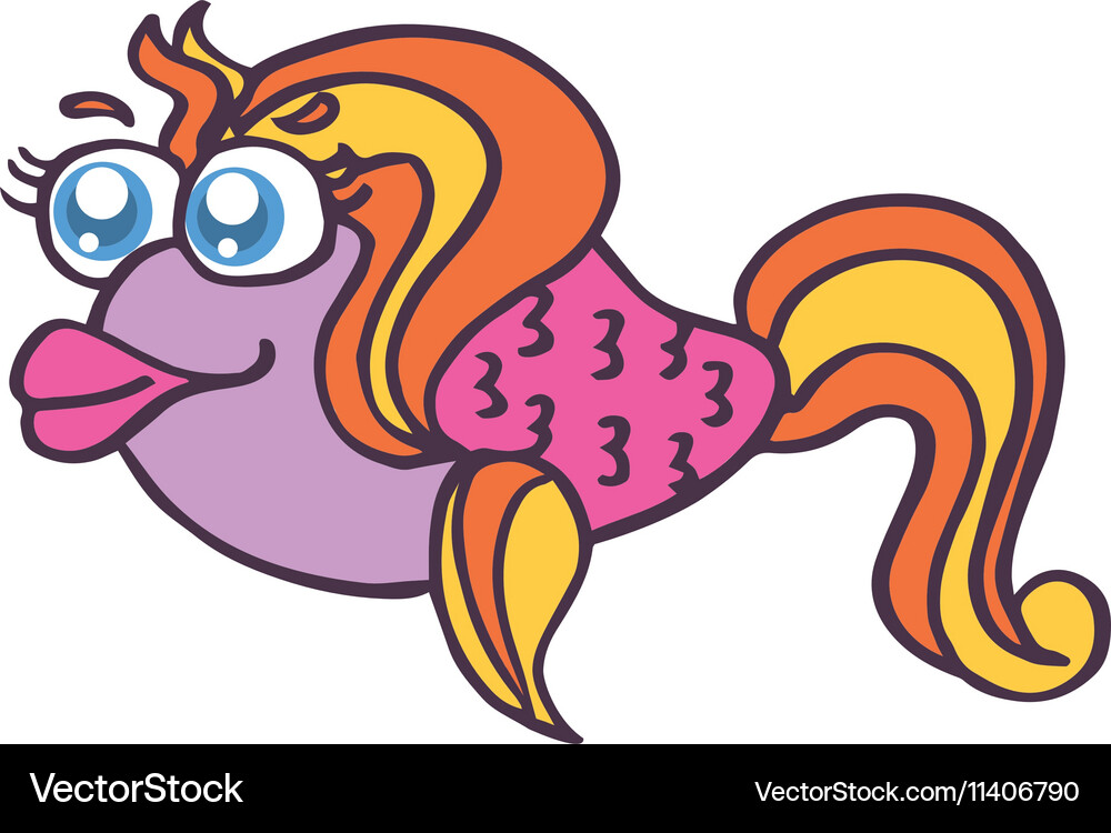 Cartoon fish T-shirt design Royalty Free Vector Image