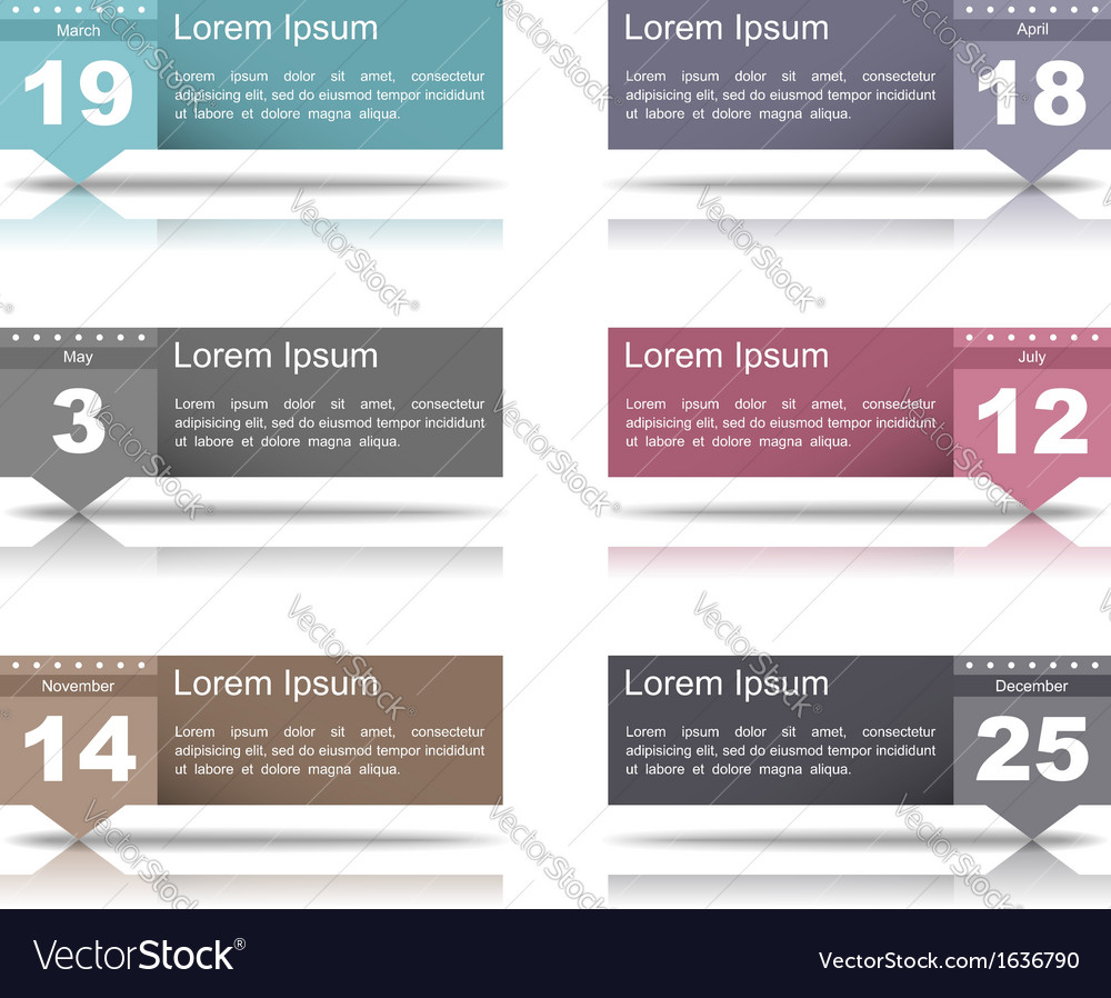 Design elements with dates Royalty Free Vector Image