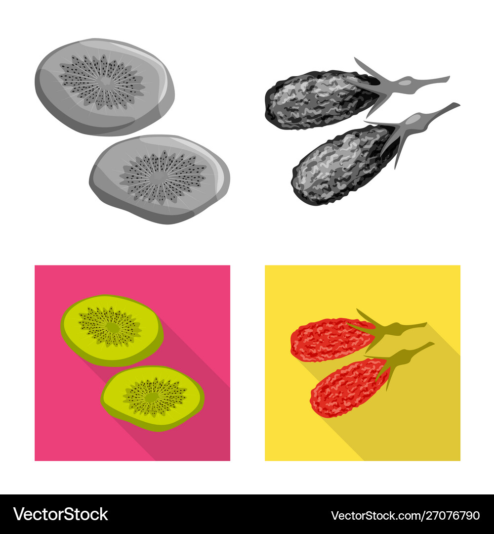 Design food and raw icon set Royalty Free Vector Image