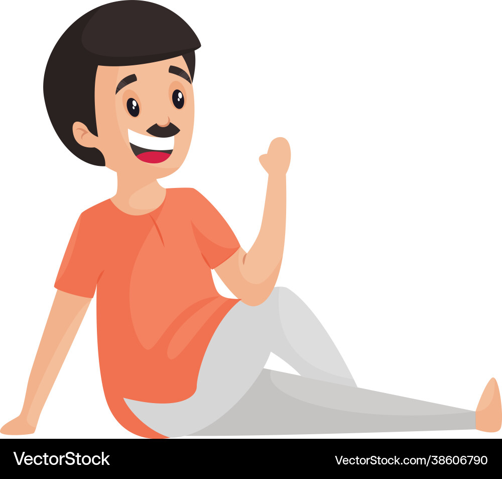 Happy man cartoon character Royalty Free Vector Image