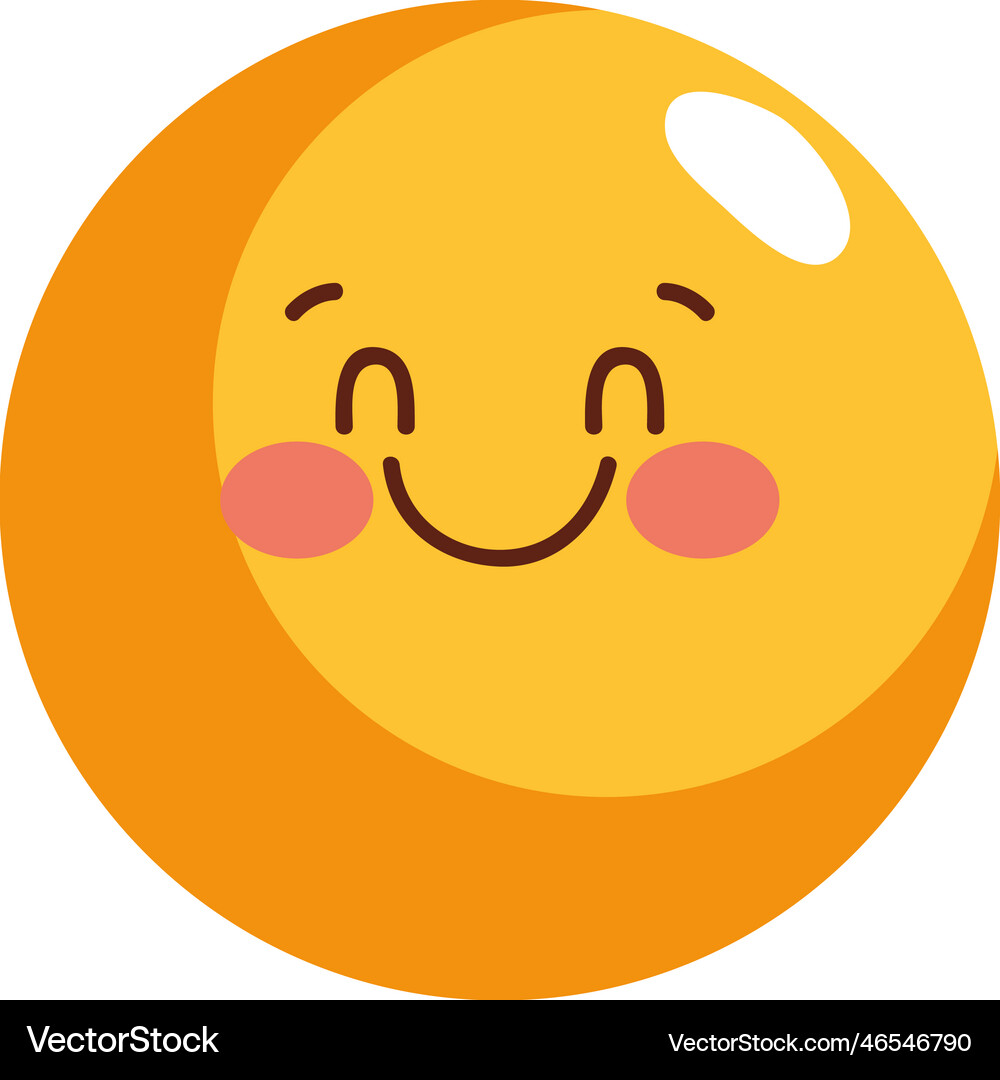 Iconic cartoon smiling emoticon Royalty Free Vector Image