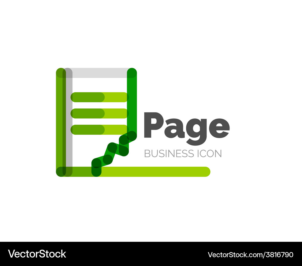 Line minimal design logo page Royalty Free Vector Image