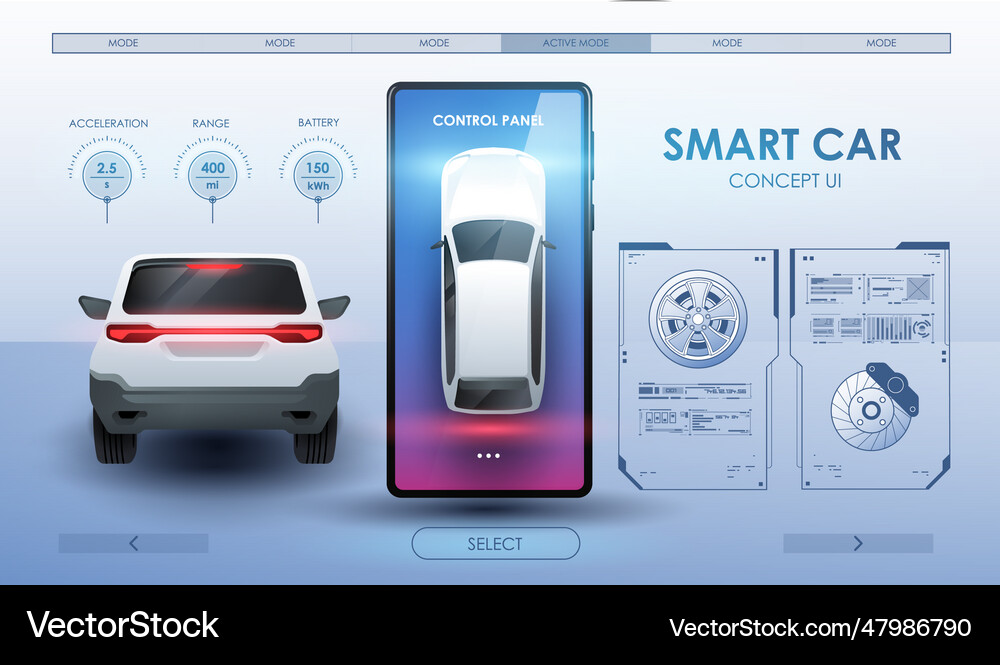 Modern Car User Interface – Royalty-Free Vector | VectorStock