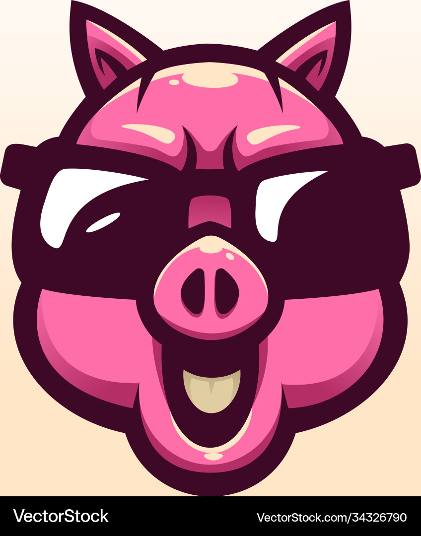 Pig mascot logo design with modern Royalty Free Vector Image