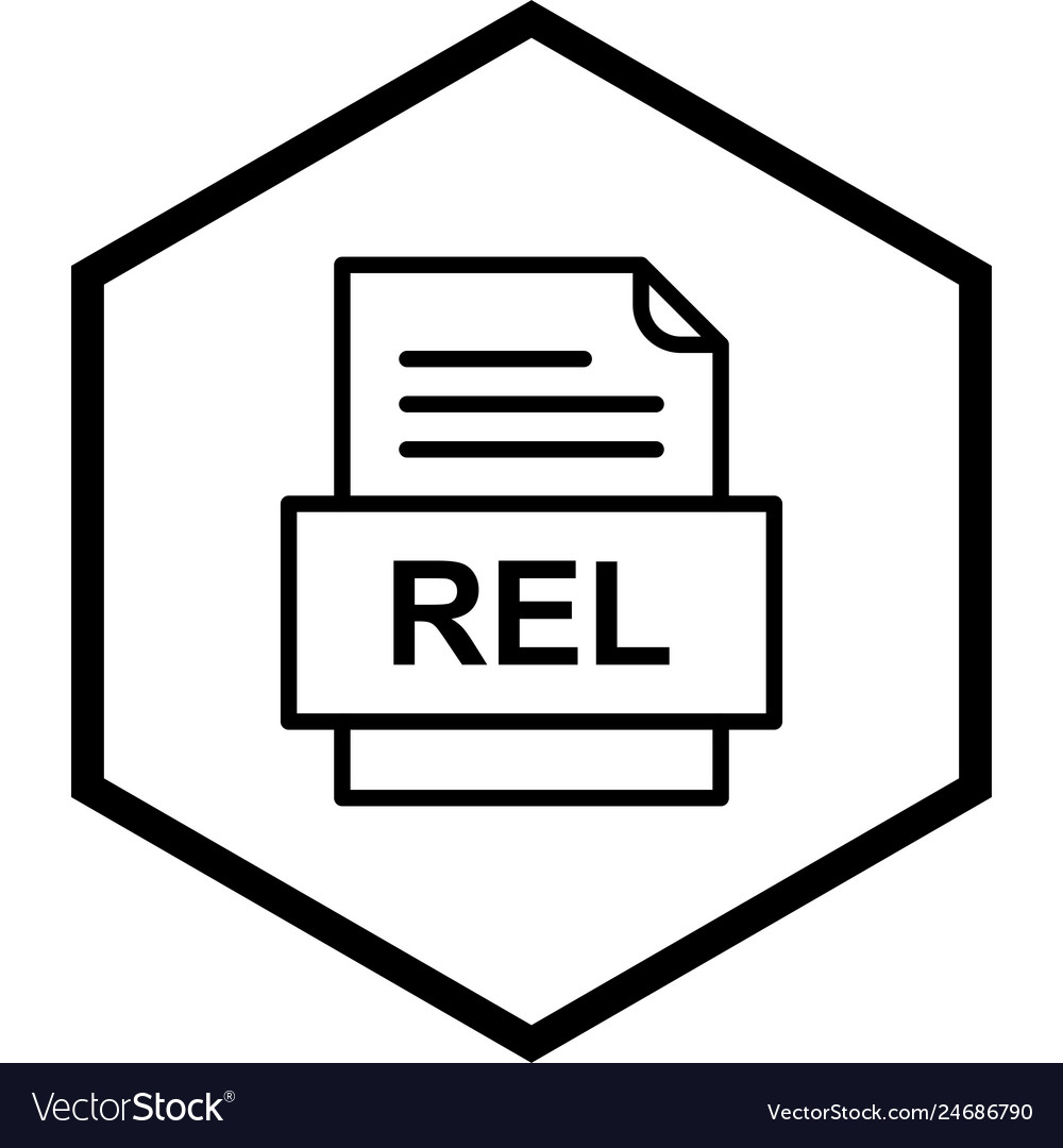 Rel file document icon Royalty Free Vector Image