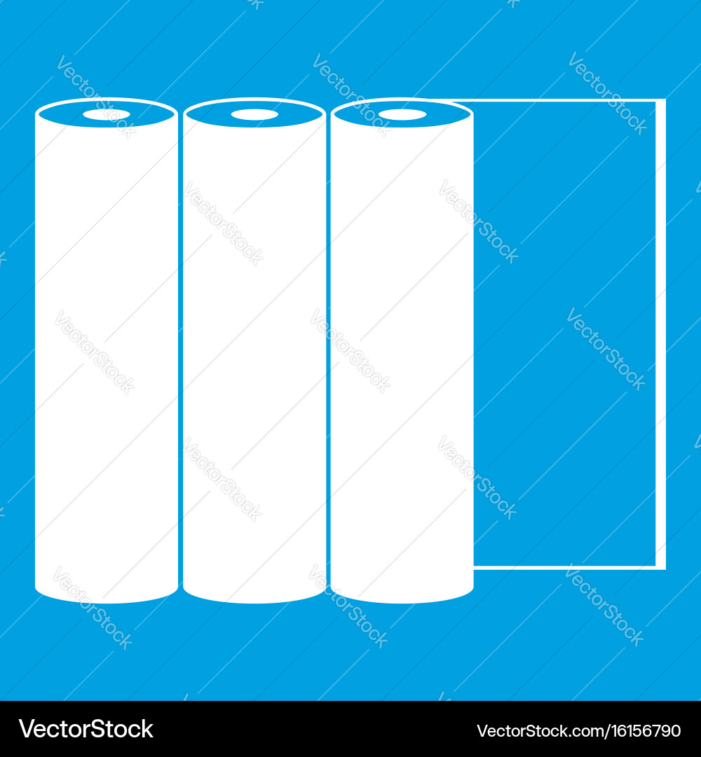 Rolls of paper icon white Royalty Free Vector Image