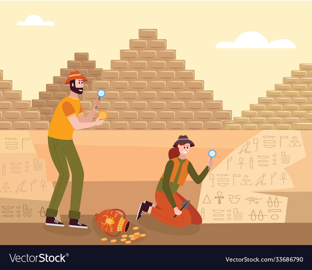 Scientists exploring Royalty Free Vector Image