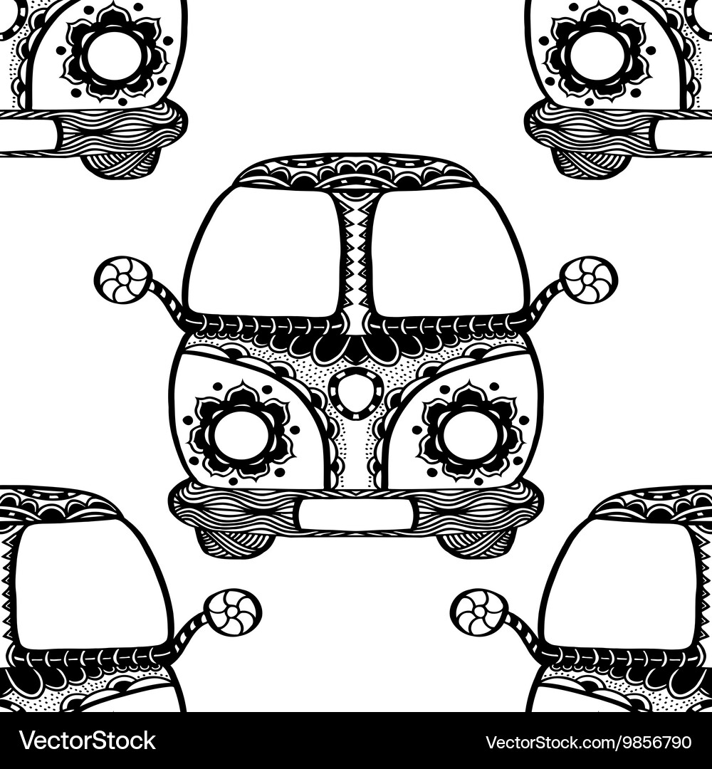 Seamless pattern of vintage car Royalty Free Vector Image