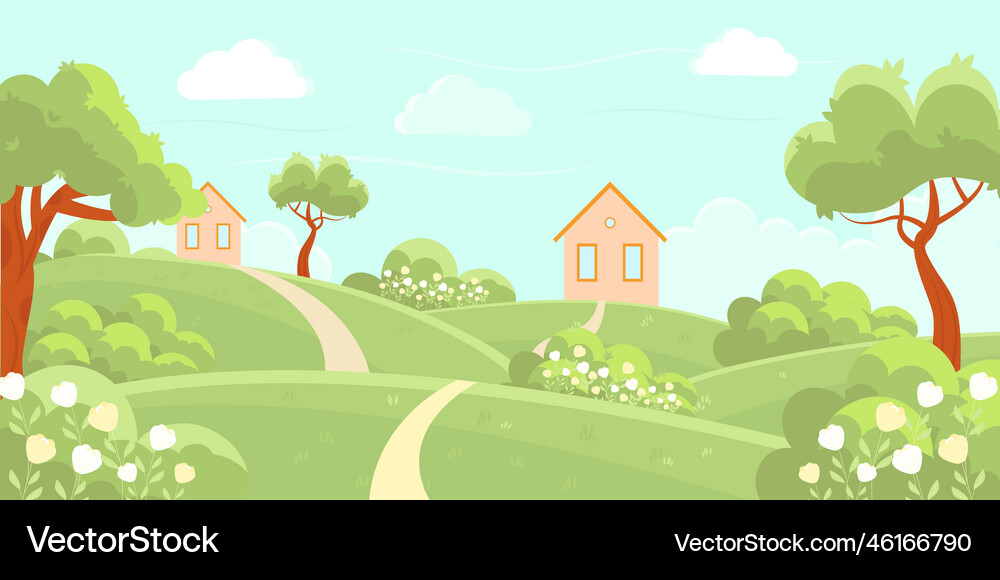 Spring hill wood landscape forest nature grass flo