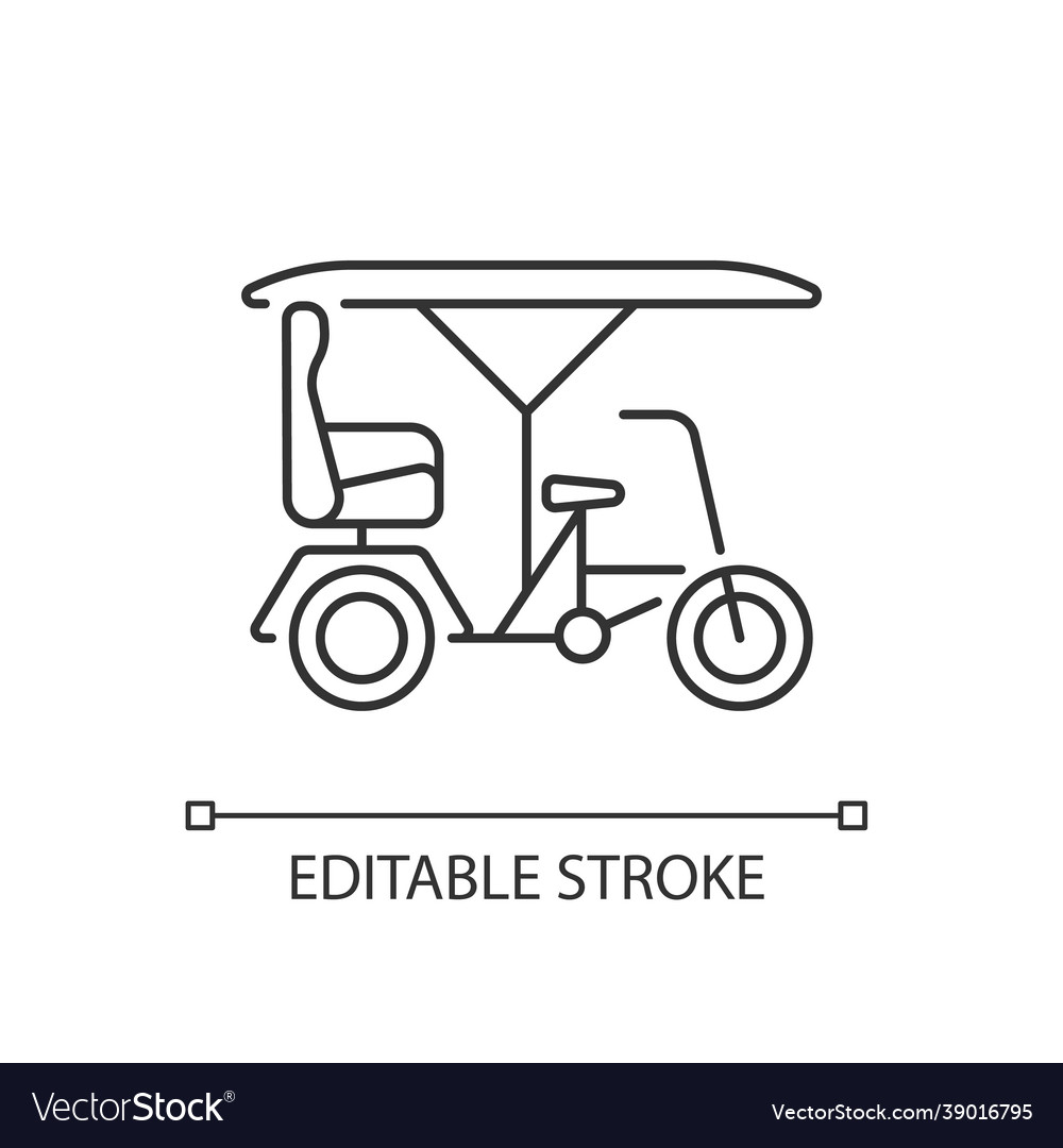 Bicitaxi linear icon Royalty Free Vector Image Bicitaxi linear icon Royalty Free Vector Image
