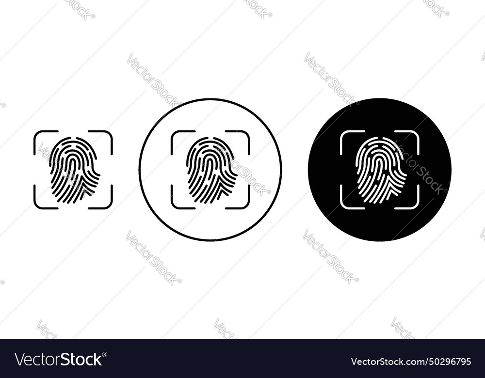 Fingerprint icon set identity thumbprint Vector Image