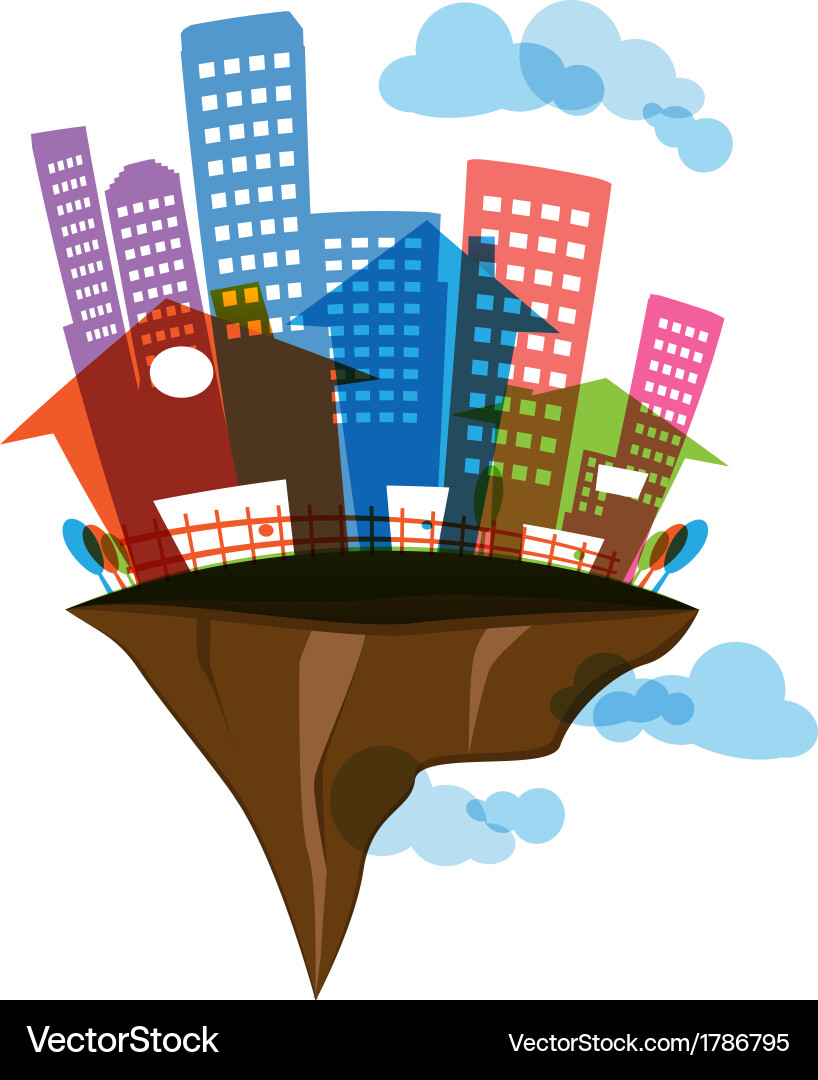 Flying Island real estate Royalty Free Vector Image