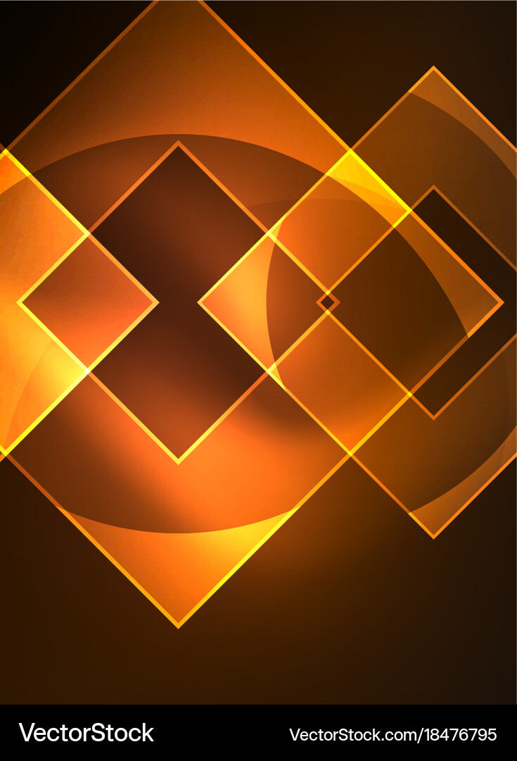Glowing squares in the dark digital abstract Vector Image