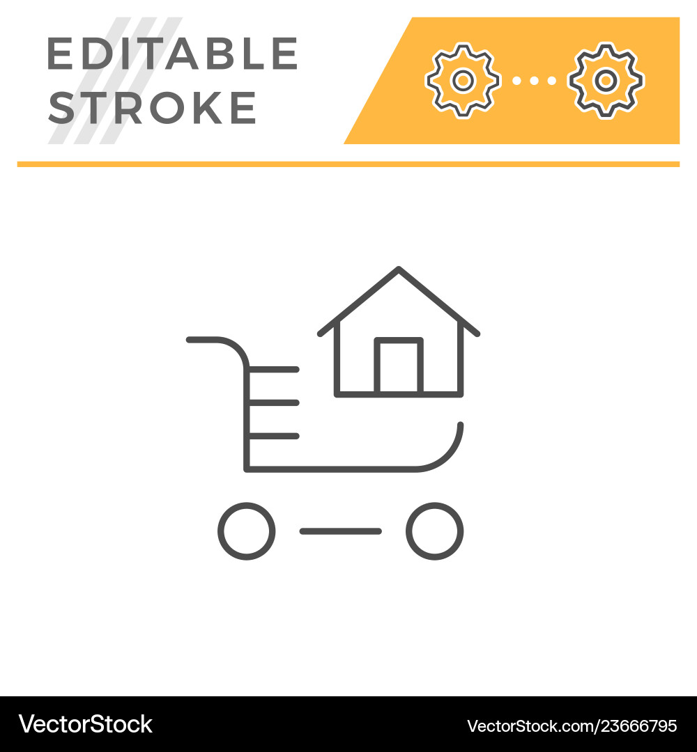 Home buying line icon Royalty Free Vector Image