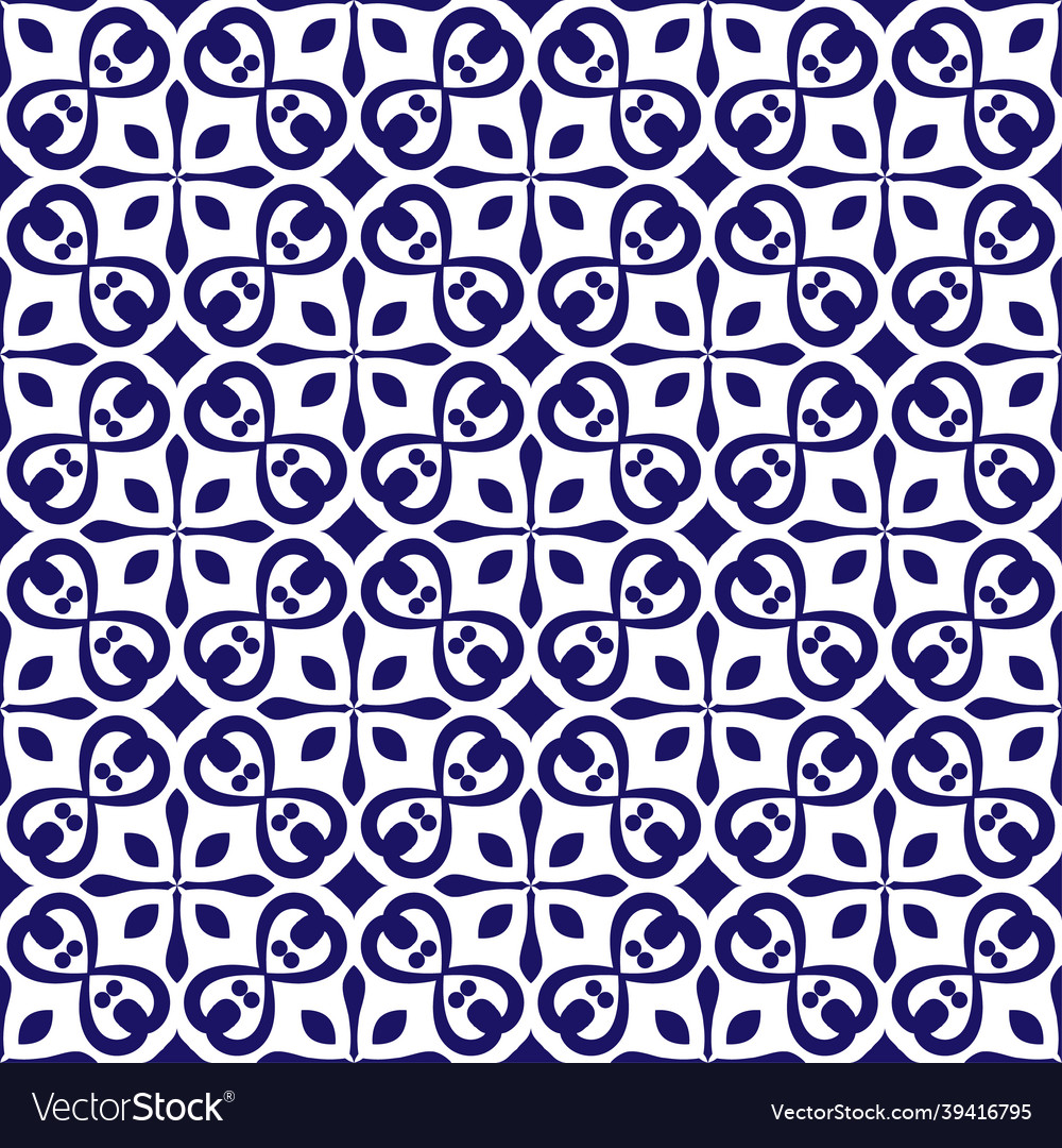 Indigo batik pattern Royalty Free Vector Image