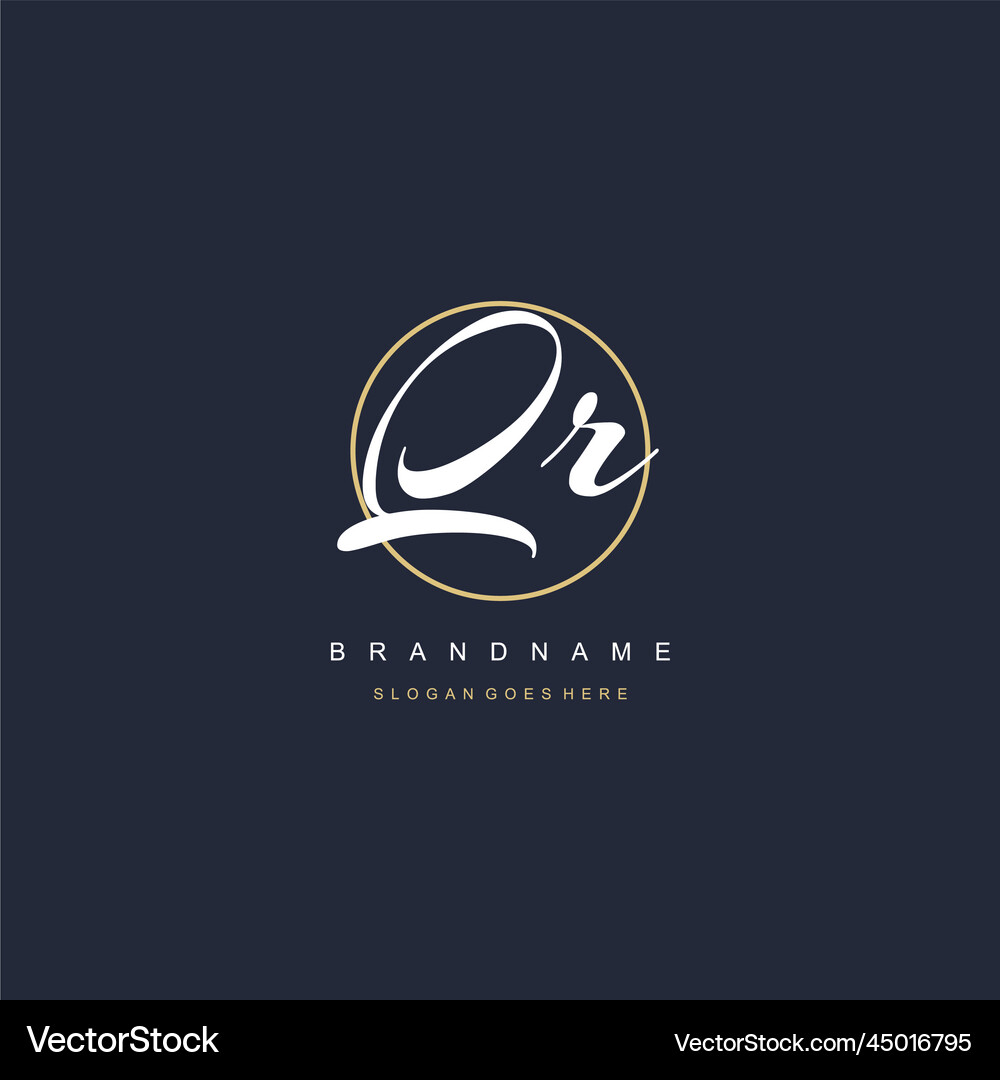 Initial letter qr logo monogram feminine style Vector Image