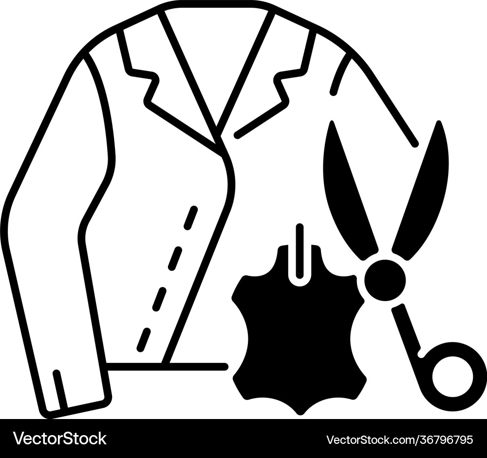 Leather and suede repair black linear icon Vector Image