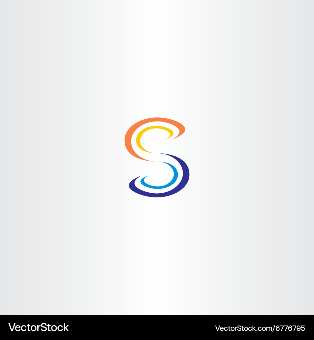 Orange blue logo letter s logotype icon Royalty Free Vector