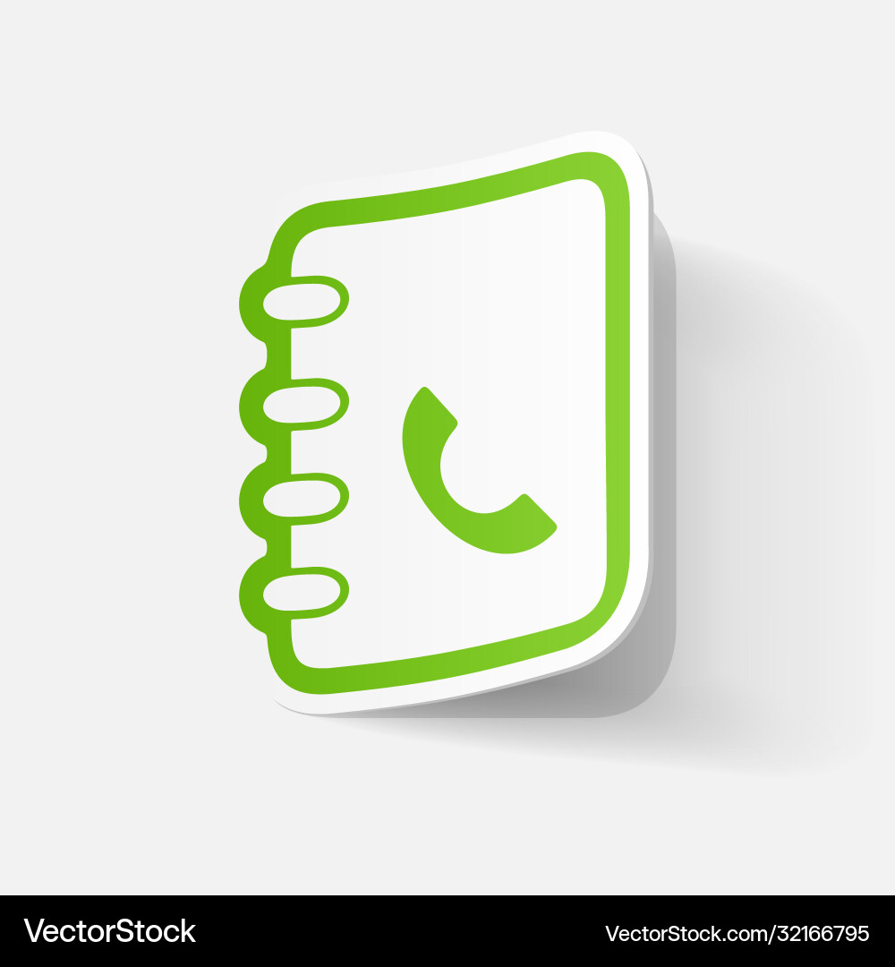 Paper clipped sticker telephone directory Vector Image
