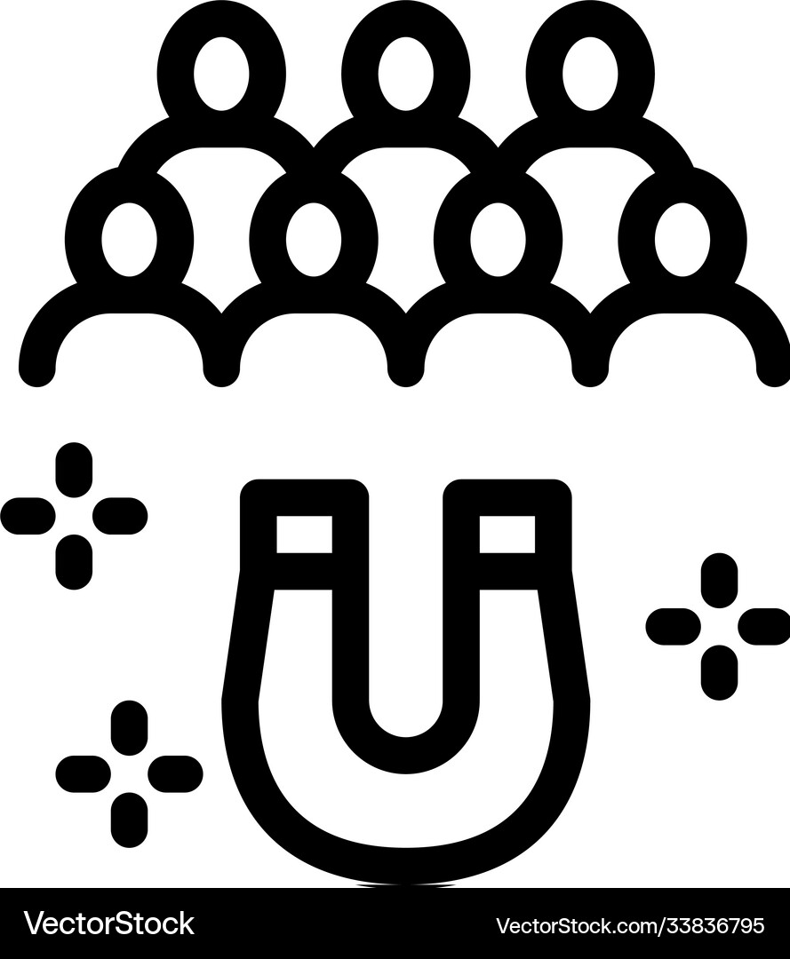 People magnet icon outline symbol Royalty Free Vector Image