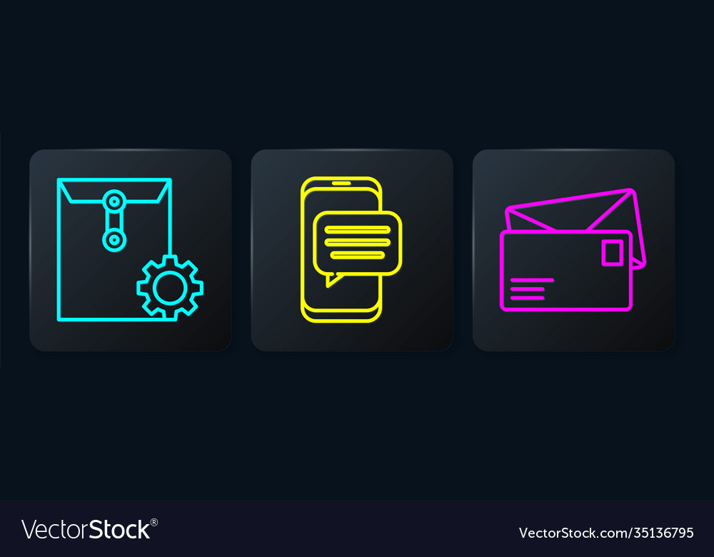 Set line envelope setting envelope and chat Vector Image Set line envelope setting envelope and chat Vector Image