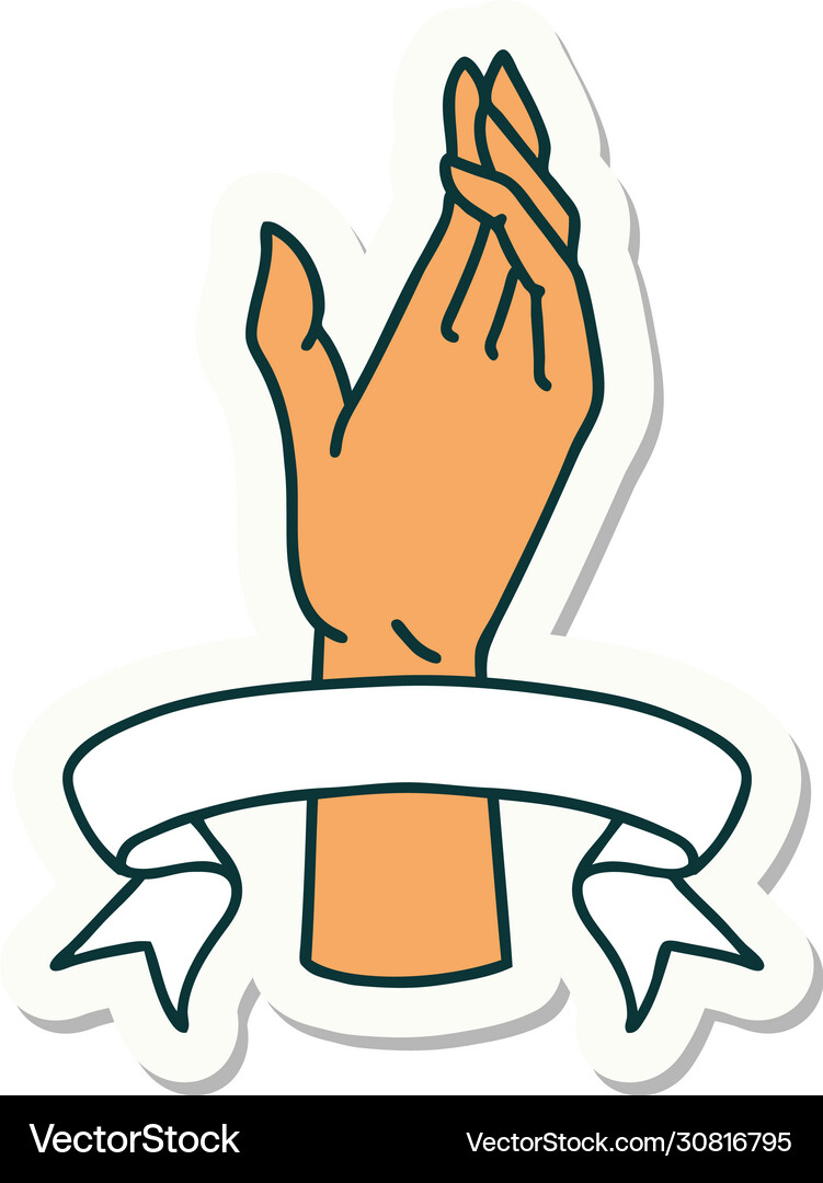 Tattoo sticker with banner a hand Royalty Free Vector Image
