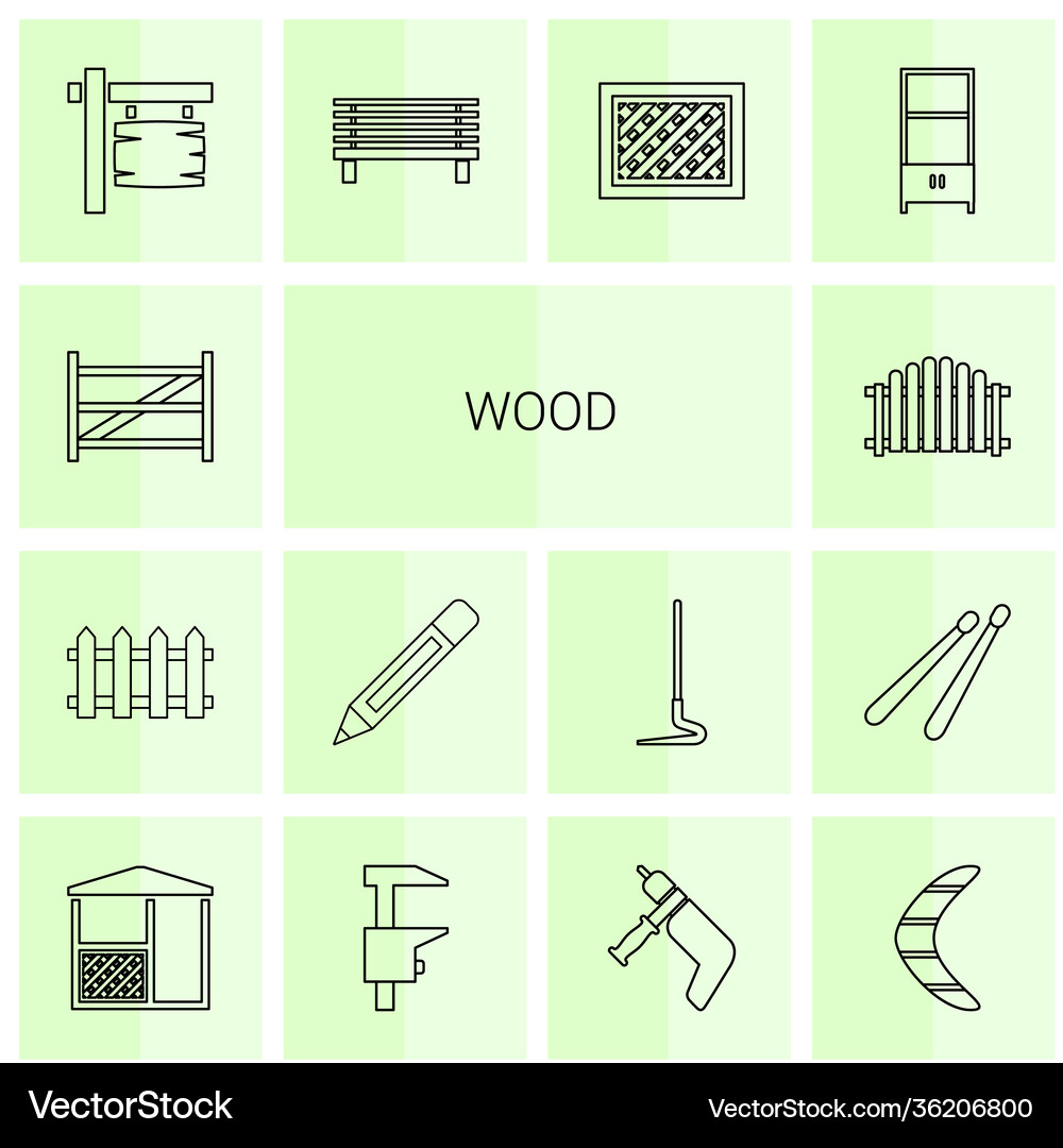 14 wood icons Royalty Free Vector Image - VectorStock
