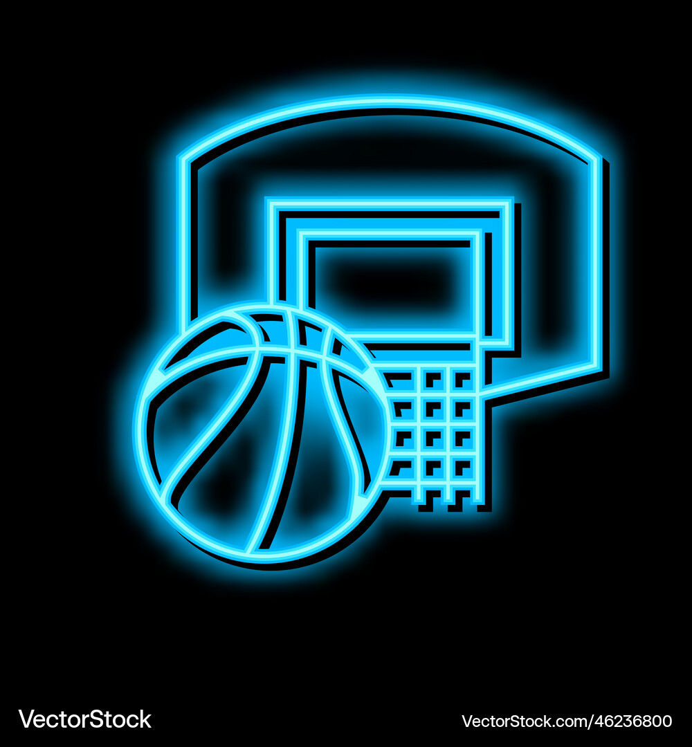 Basketball team game neon glow icon Royalty Free Vector