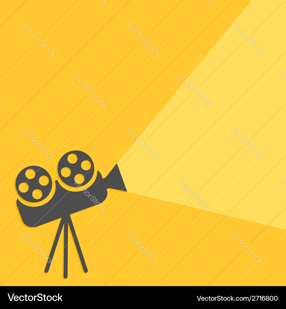 Cinema projector with ray of light Flat design Vector Image