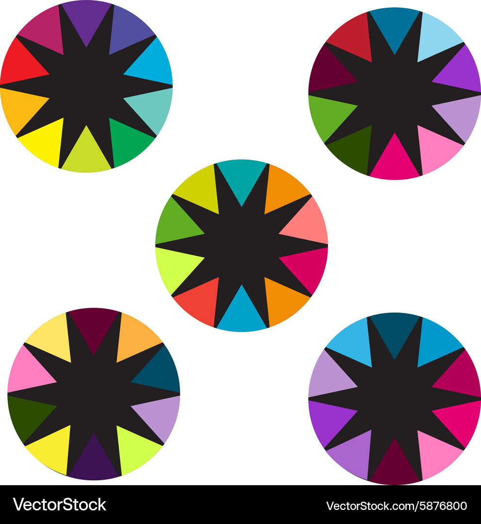 Circles with colorful borders Royalty Free Vector Image
