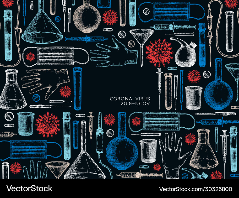 Coronavirus research and prevention methods Vector Image