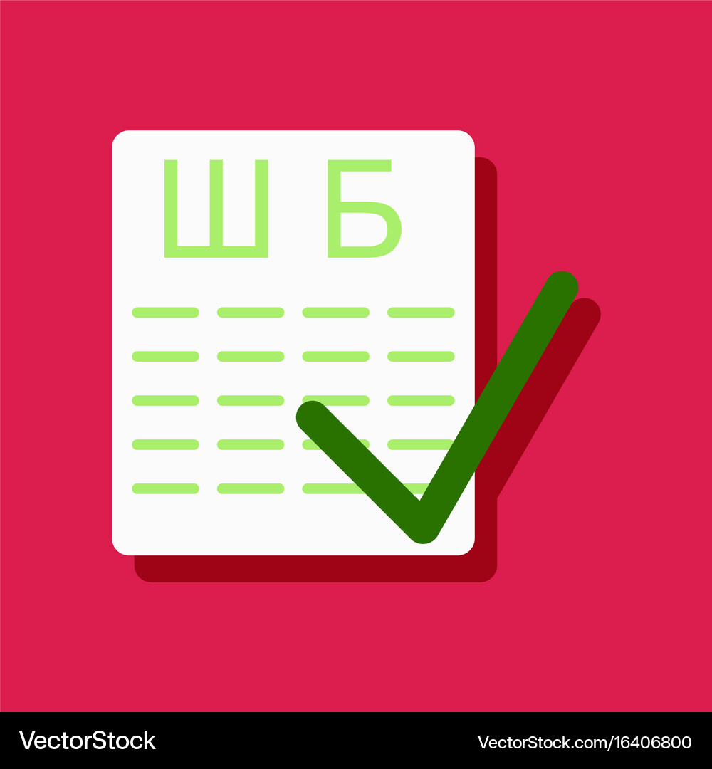 Flat icon design eye test in sticker style Vector Image