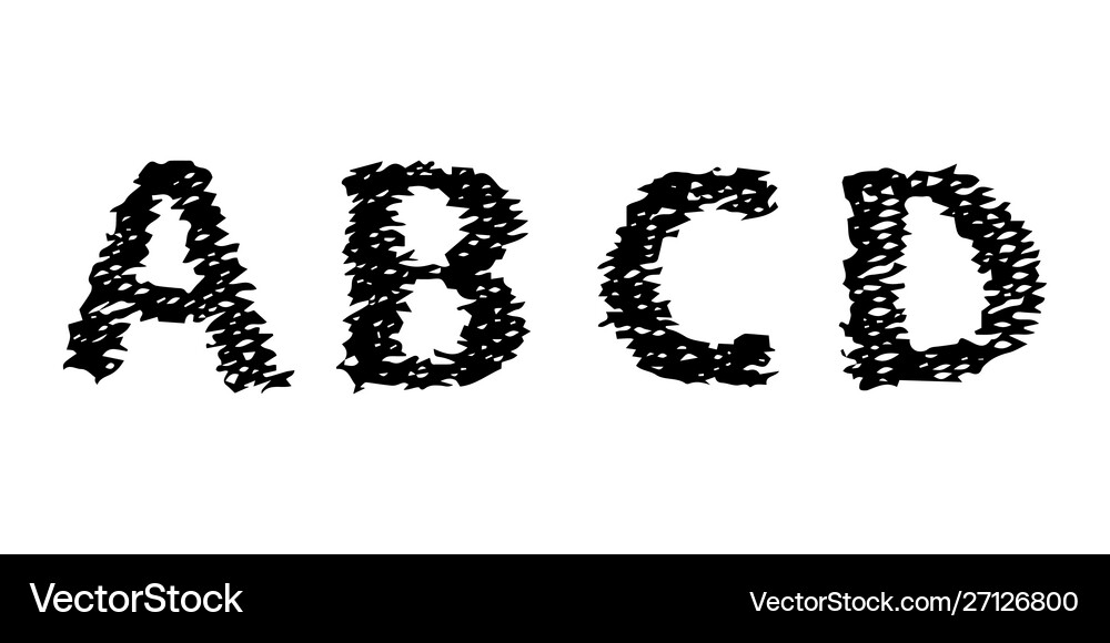 Hand drawn latin alphabet letters abcd Royalty Free Vector