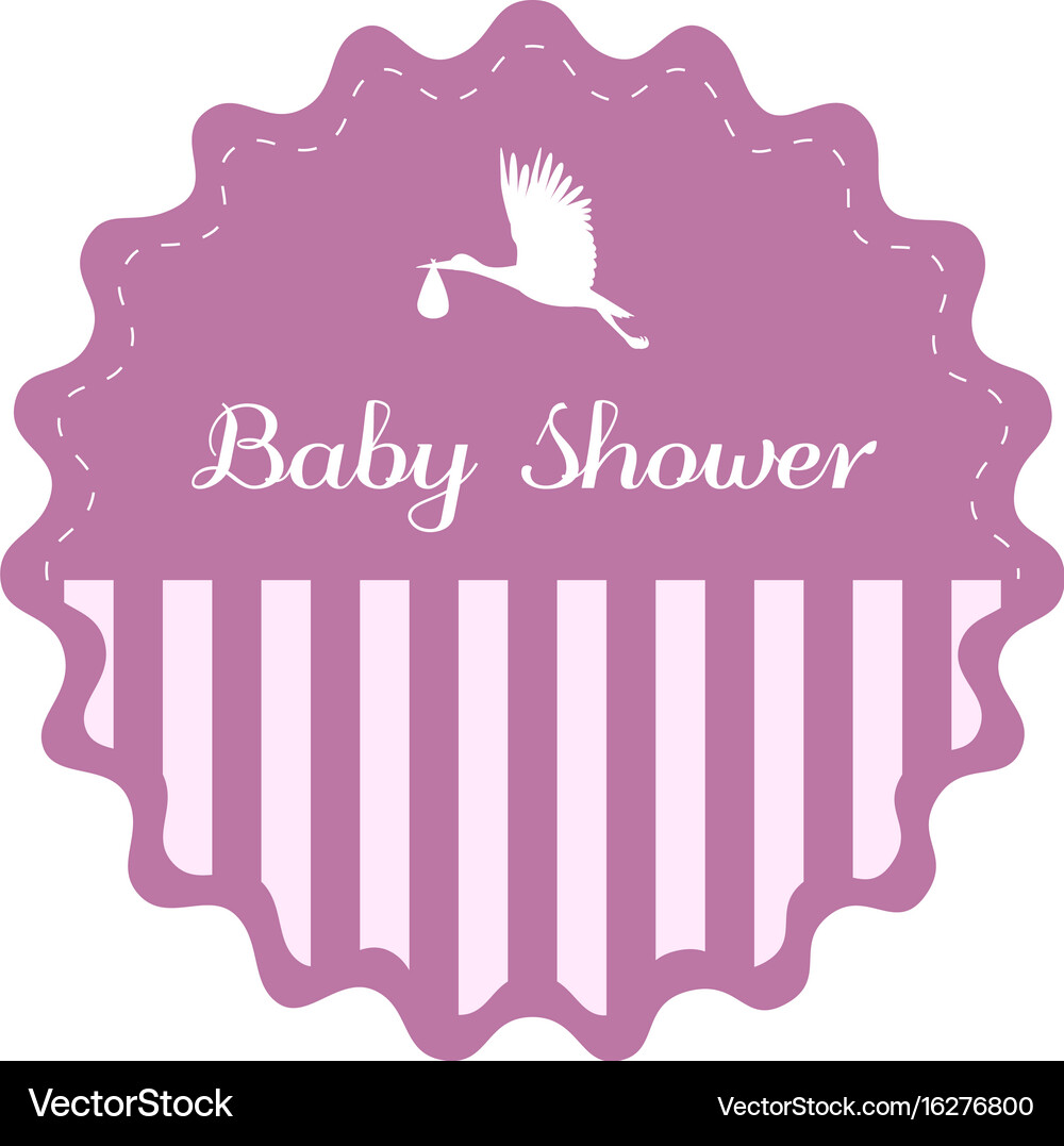 Isolated baby shower label Royalty Free Vector Image