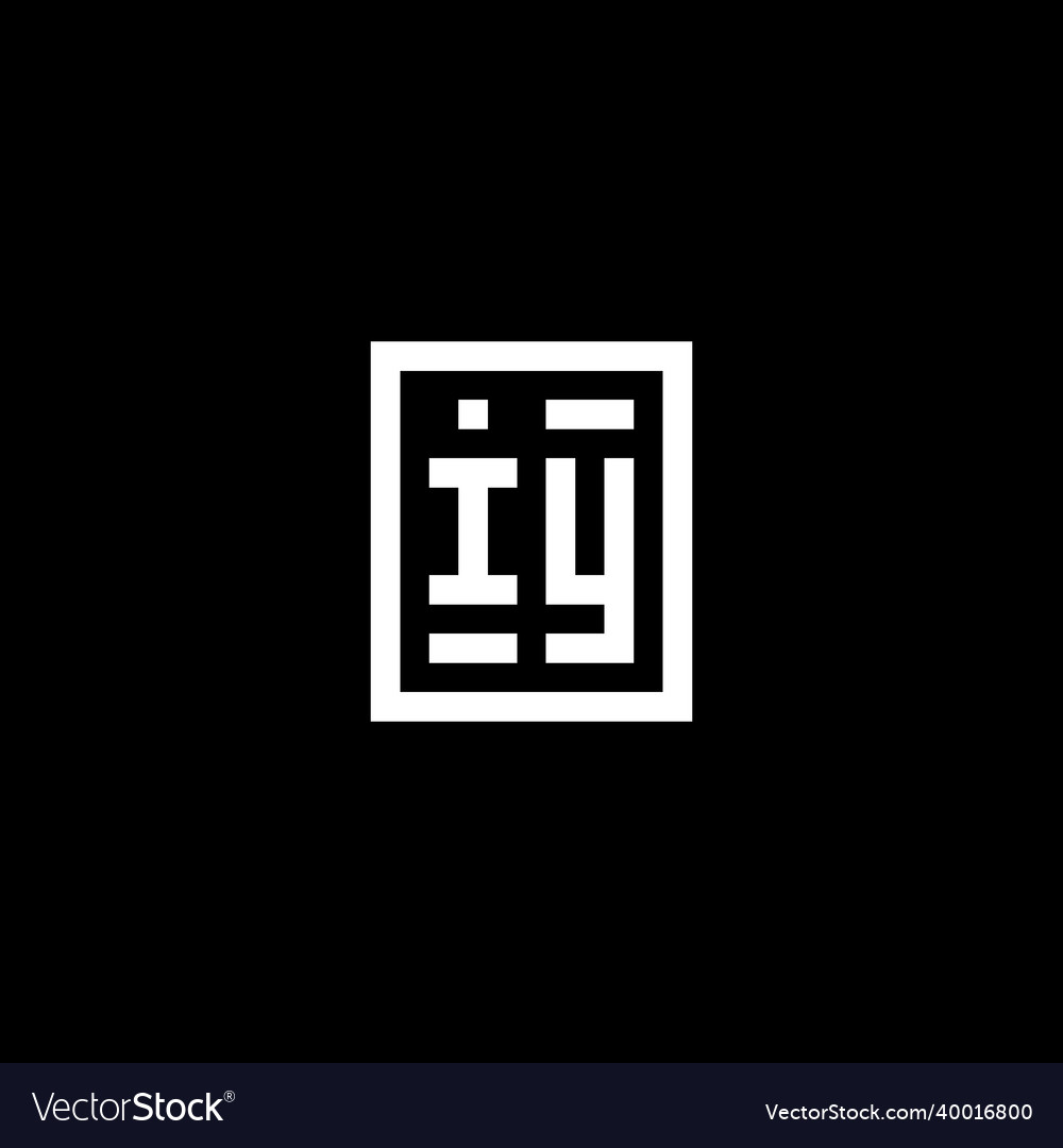 Iy initial logo with square rectangular shape Vector Image