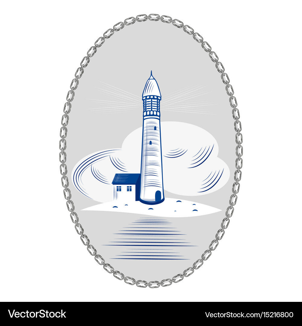 Lighthouse sea ocean light water coast beacon Vector Image