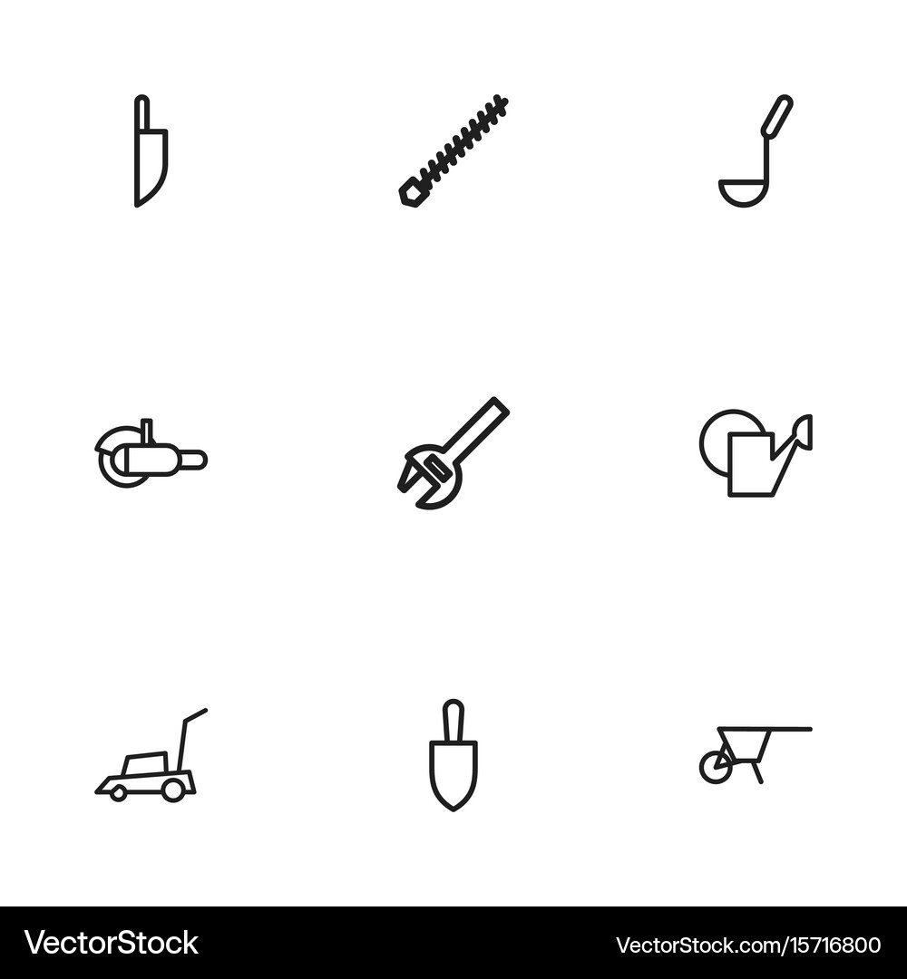 Set of 9 editable apparatus icons includes Vector Image