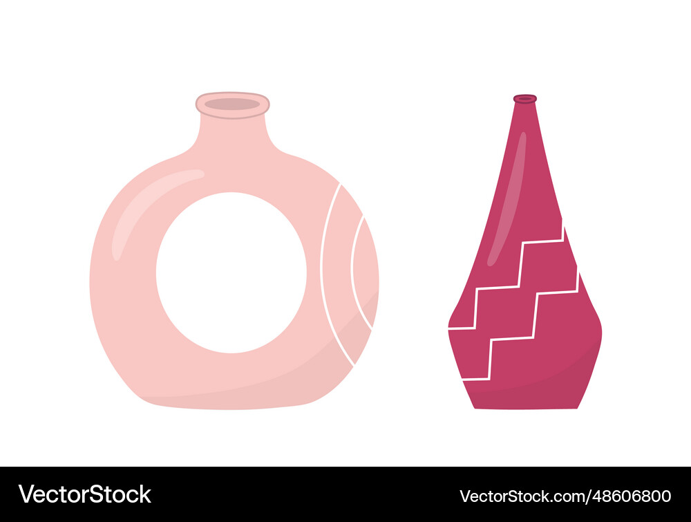 Set of ceramic vases concept Royalty Free Vector Image