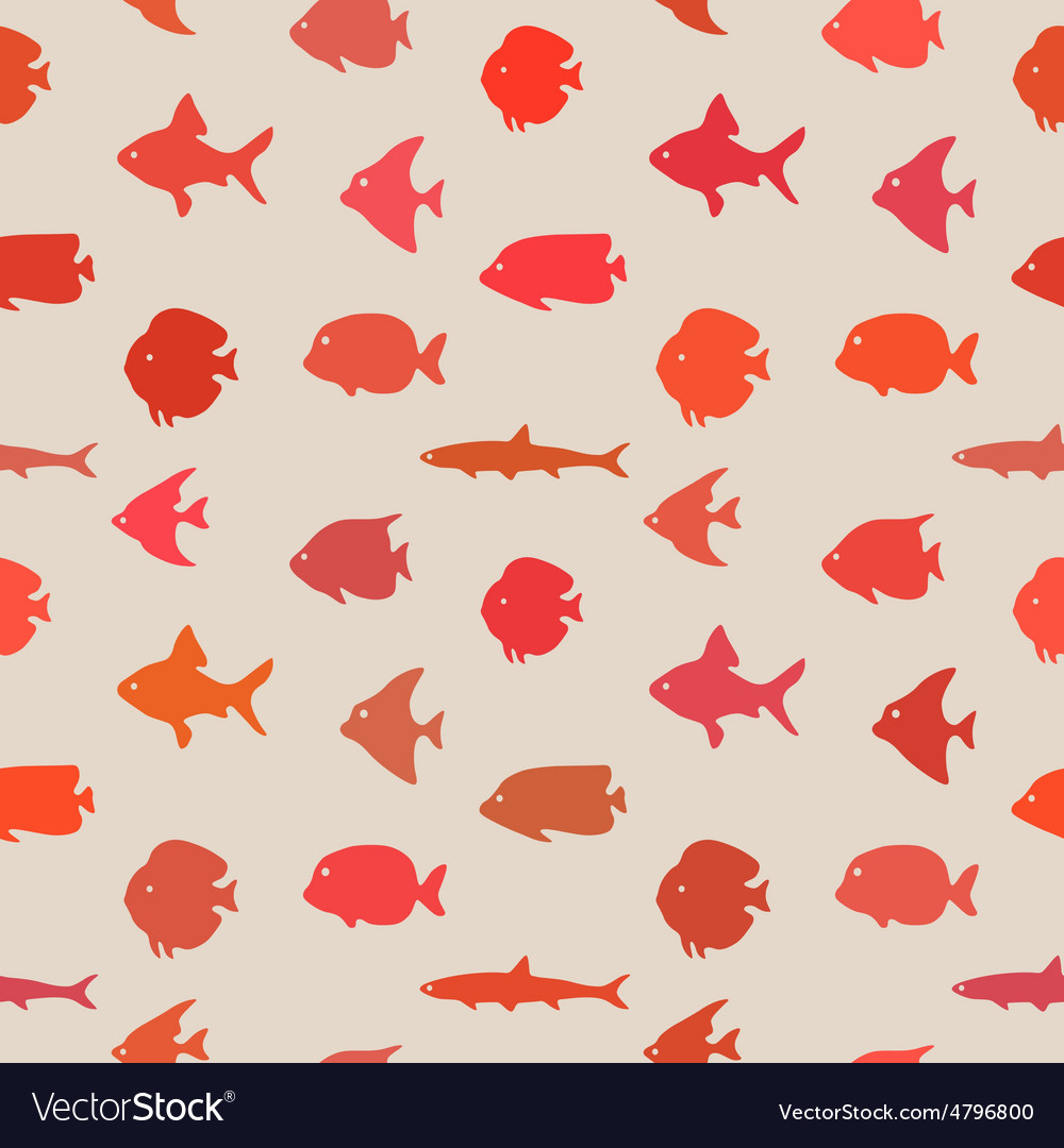 Simple plain style fish seamless pattern Vector Image