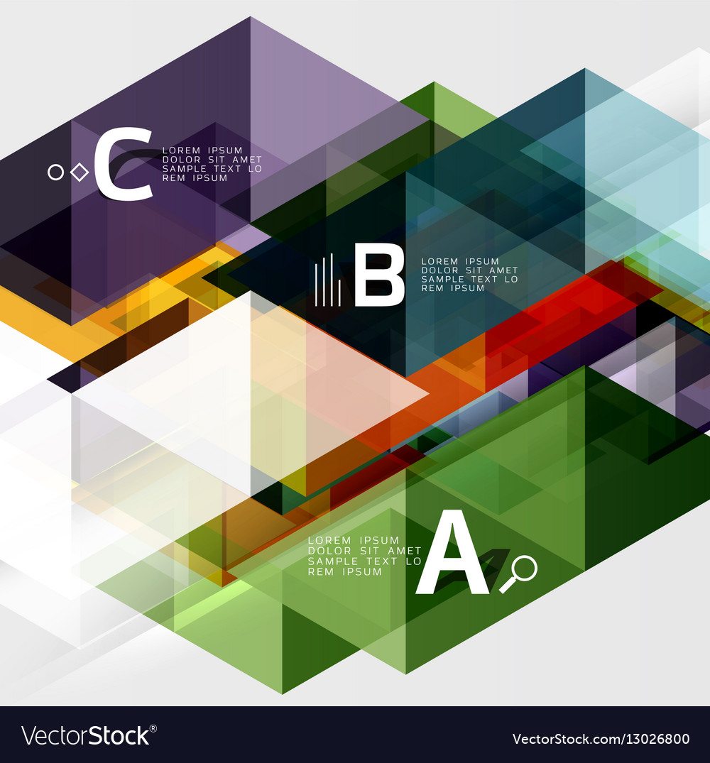 Transparent overlapping triangles Royalty Free Vector Image