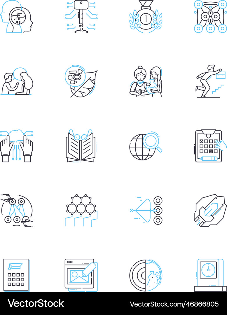 Business acumen linear icons set strategy Vector Image