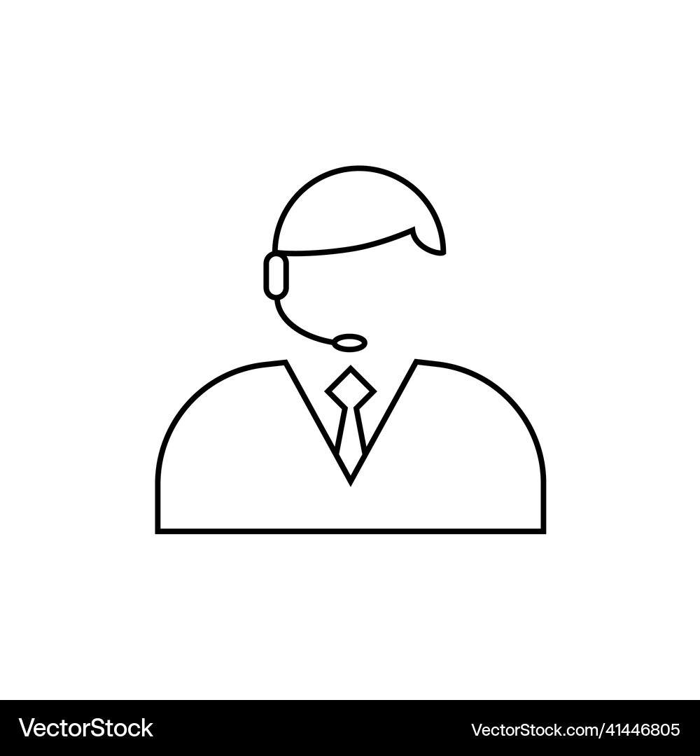 Call center icon trendy flat ui sign design thin Vector Image