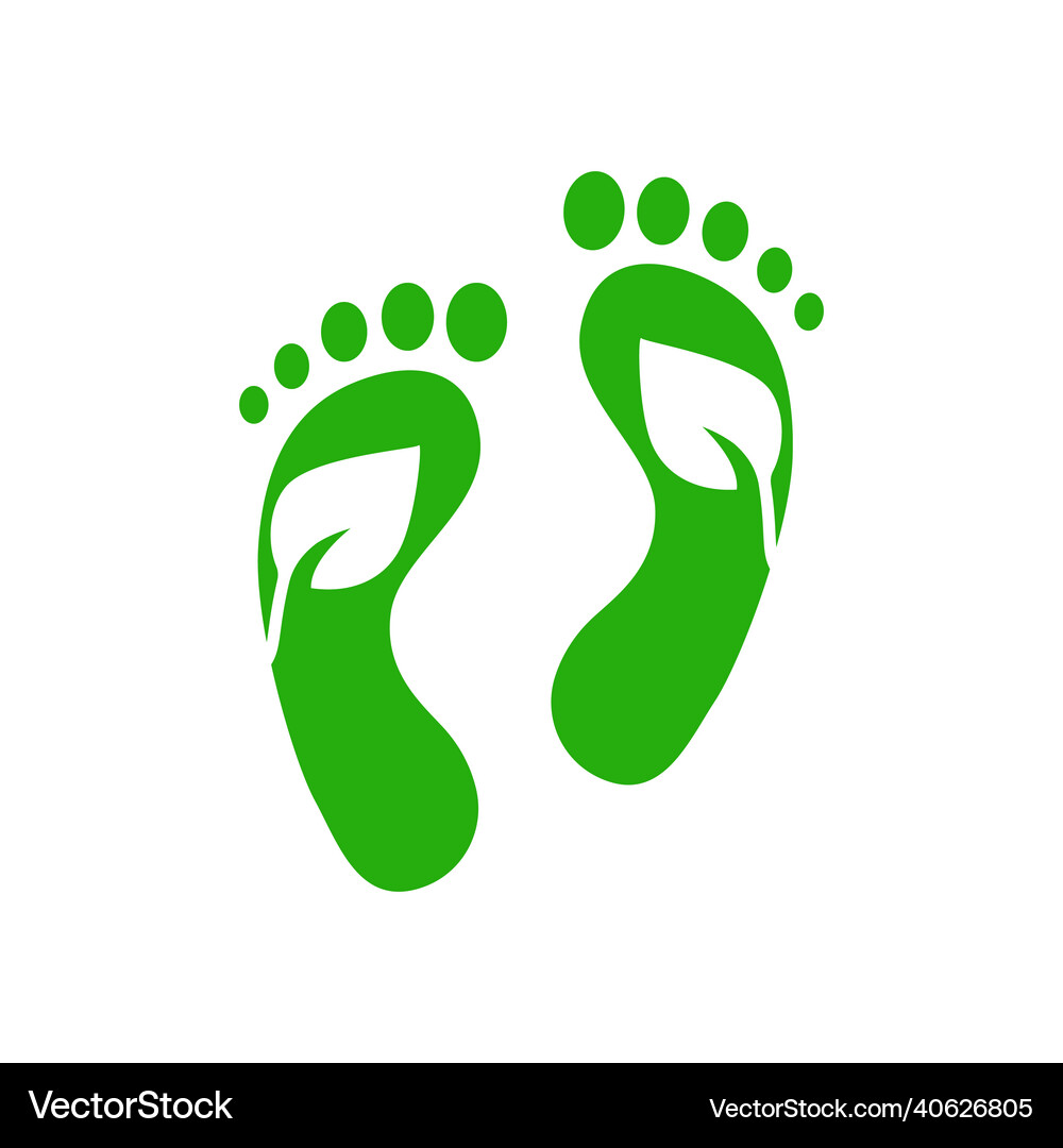 Carbon footprint reduce emissions green Royalty Free Vector