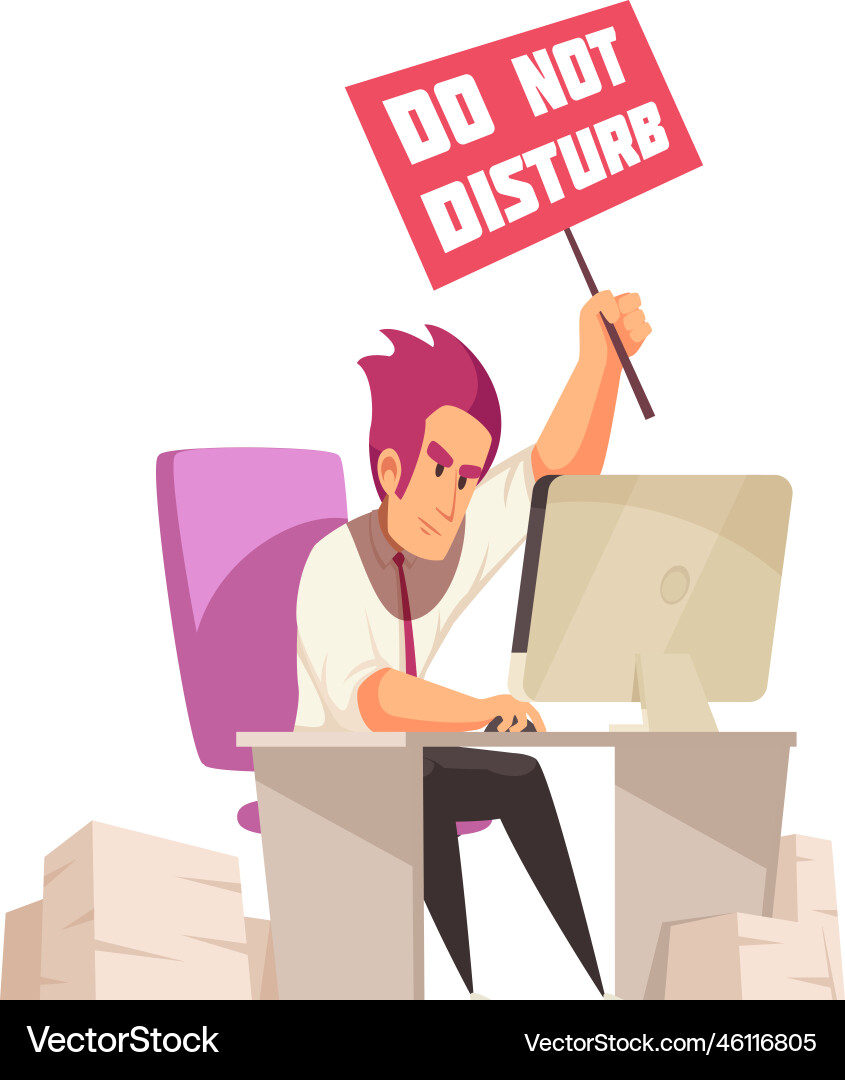 Disturbing business person composition Royalty Free Vector