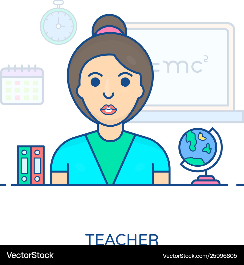 Female teacher avatar Royalty Free Vector Image