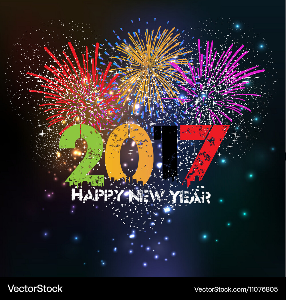 Fireworks for happy new year 2017 Royalty Free Vector Image
