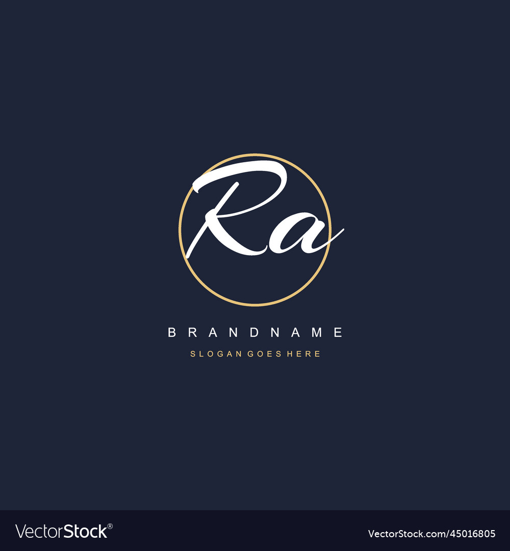 Initial letter ra logo monogram feminine style Vector Image
