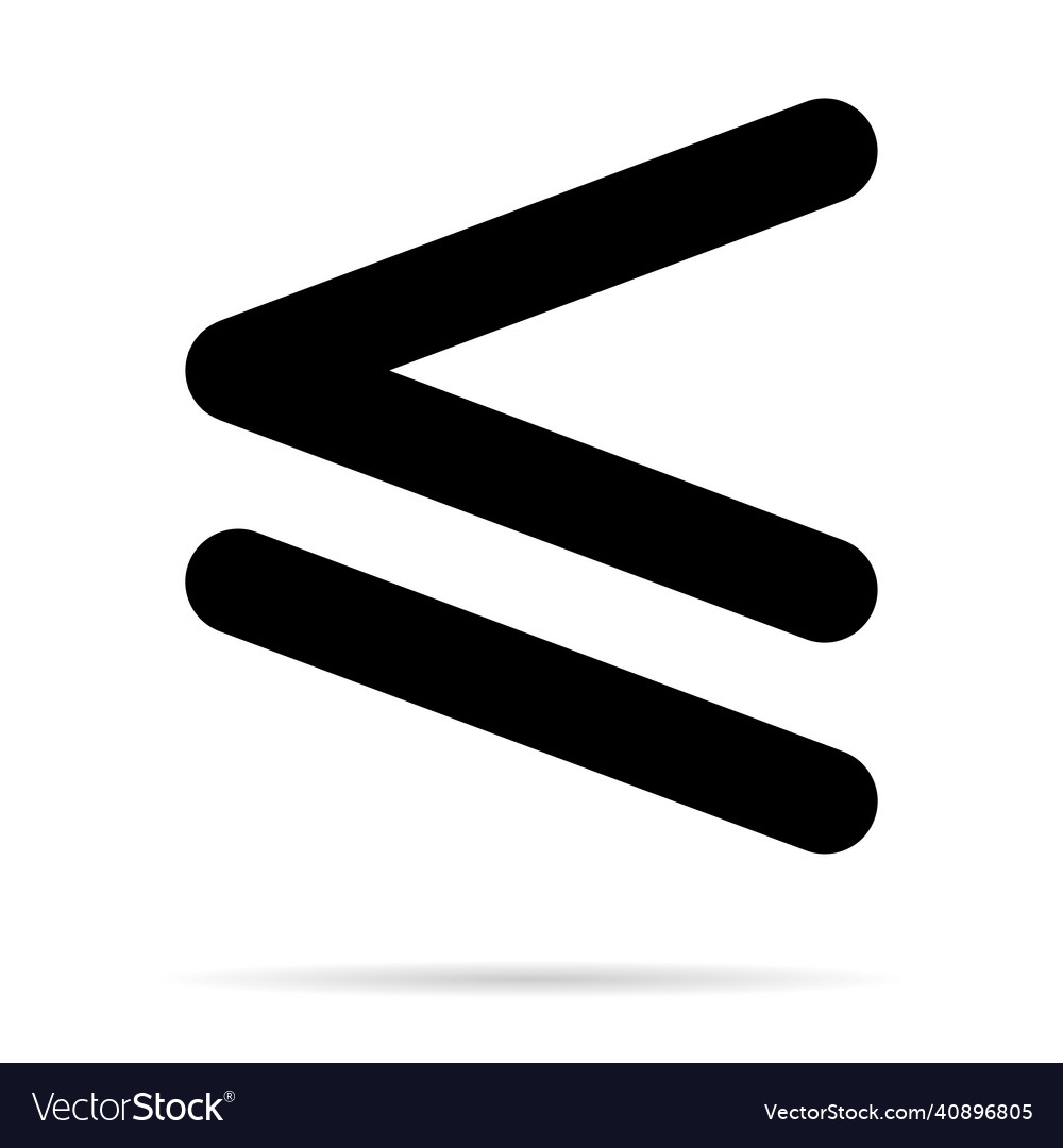 Less Than Or Equal To Mathematics Symbol Vector Image
